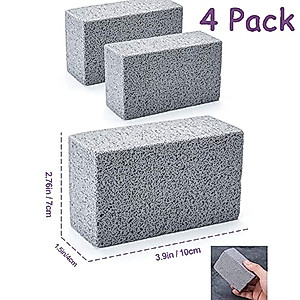 Magic Blackstone Griddle Scraper，4 Pack Gray Stone Cleaning Block Clean Brick for Grill, Removing Stains BBQ，Pool, Racks, Baking Steel, Oven, Flat Top Cookers, Utensils, Exfoliation Dead Skin, Toilet