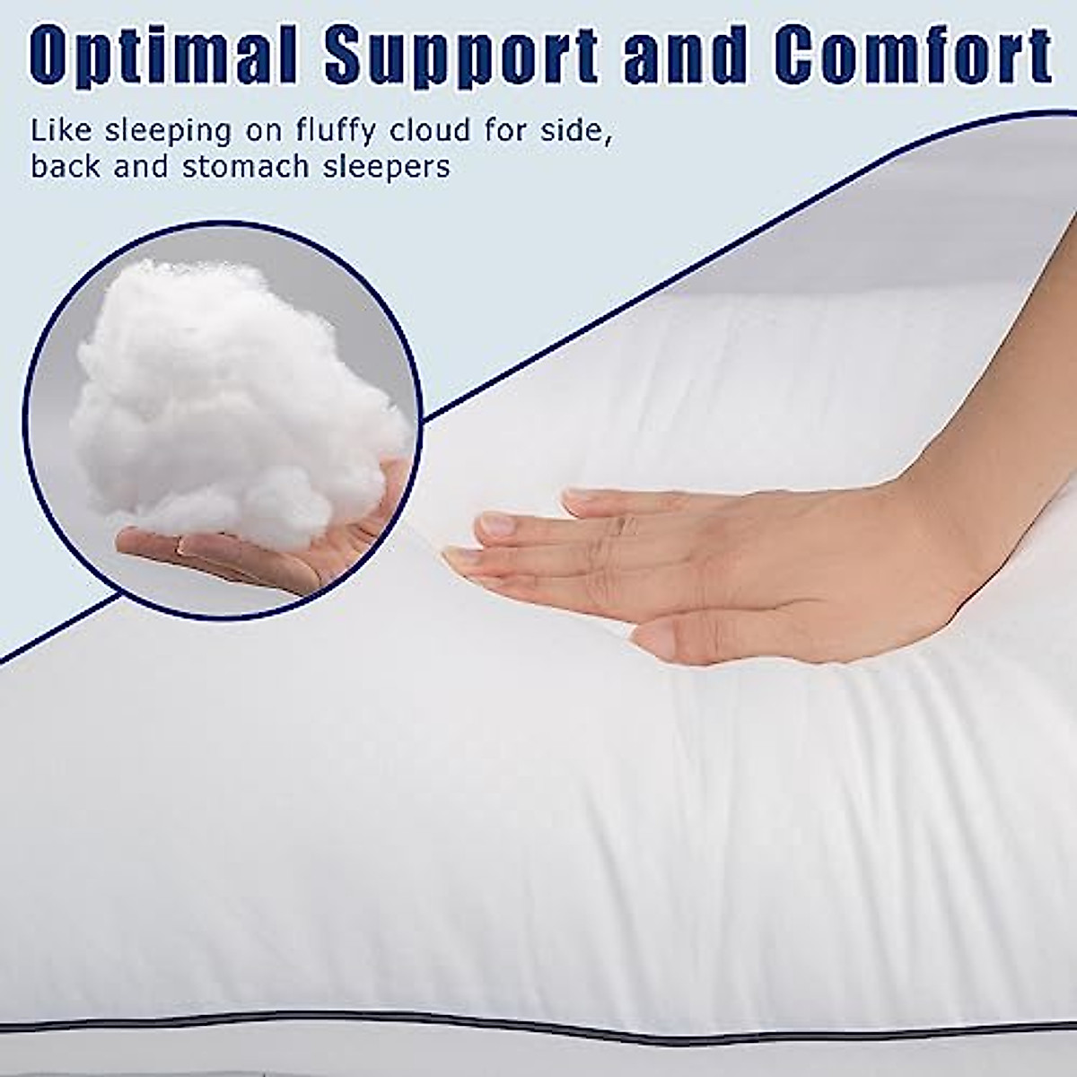 Piwaal Bed Pillows for Sleeping 2 Pack, King Size Pillows Set of 2,Down Alternative Filling, Pillow for Back, Stomach or Side Sleepers Black
