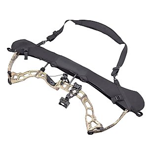 GPP Neoprene Compound Bow Sling, Silent Hunting or Fast Movement Removable & Adjustable Shoulder Strap, Black