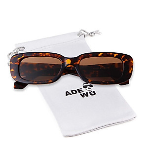 ADE WU Rectangle Sunglasses for Women Men Retro 90s Sunglasses Womens Trendy Rectangular Sun Glasses Y2K Unisex Stylish 2025