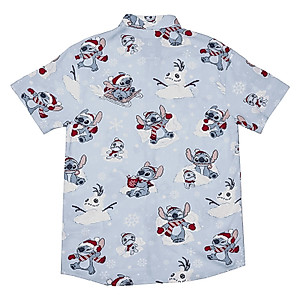 Disney Lilo & Stitch Snow Angel Camp Shirt, Unisex, XX-Large