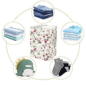Inhomer Christmas Background Large Laundry Hamper Waterproof Collapsible Clothes Hamper Basket for Clothing Toy Organizer, Home Decor for Bedroom Bathroom