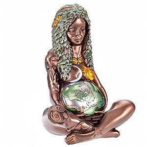 JIMBON Gaia Mother Earth Statue,6inch H Nature Moon Goddess Statue,Spiritual Items Figurines Statuette Gifts for Earth Day,Mother's Day,Thanksgiving Day Gift,Modern Home Room Decor Garden Decoration