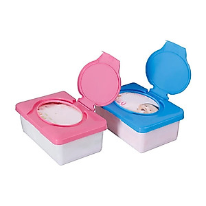 cdar Wet Tissue Storage Box,Wipes Dispenser Case,Baby Wipes Napkin Storage Case with Buckle Lid,Wipe Organiser Storage for Car Office Home Pink