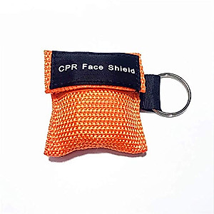 20pcs CPR Mask Keychain Ring Emergency Kit CPR Face Shields for First Aid or AED Training