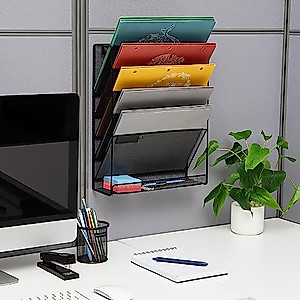 Mind Reader Vertical File Storage, 12.75 (L) x 4.25 (W) x 16 (H) inches, Black