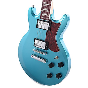 Ibanez AX 6 String Solid-Body Electric Guitar, Right, Metallic Light Blue, Full (AX120MLB)