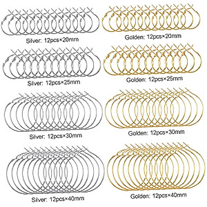 VILLCASE 3sets Earring Hoops for Jewelry Crafting Women's Earring Studs Earring Making Kit Alloy Round Hoops Jewelry Supplies 96pcs*3