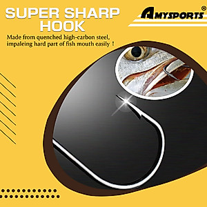 AMYSPORTS Freshwater Sharp Jig Head Hook Saltwater Tackle Jigs Hooks Fishing Bass Trout Jig Head Hook 25pcs 3/64oz