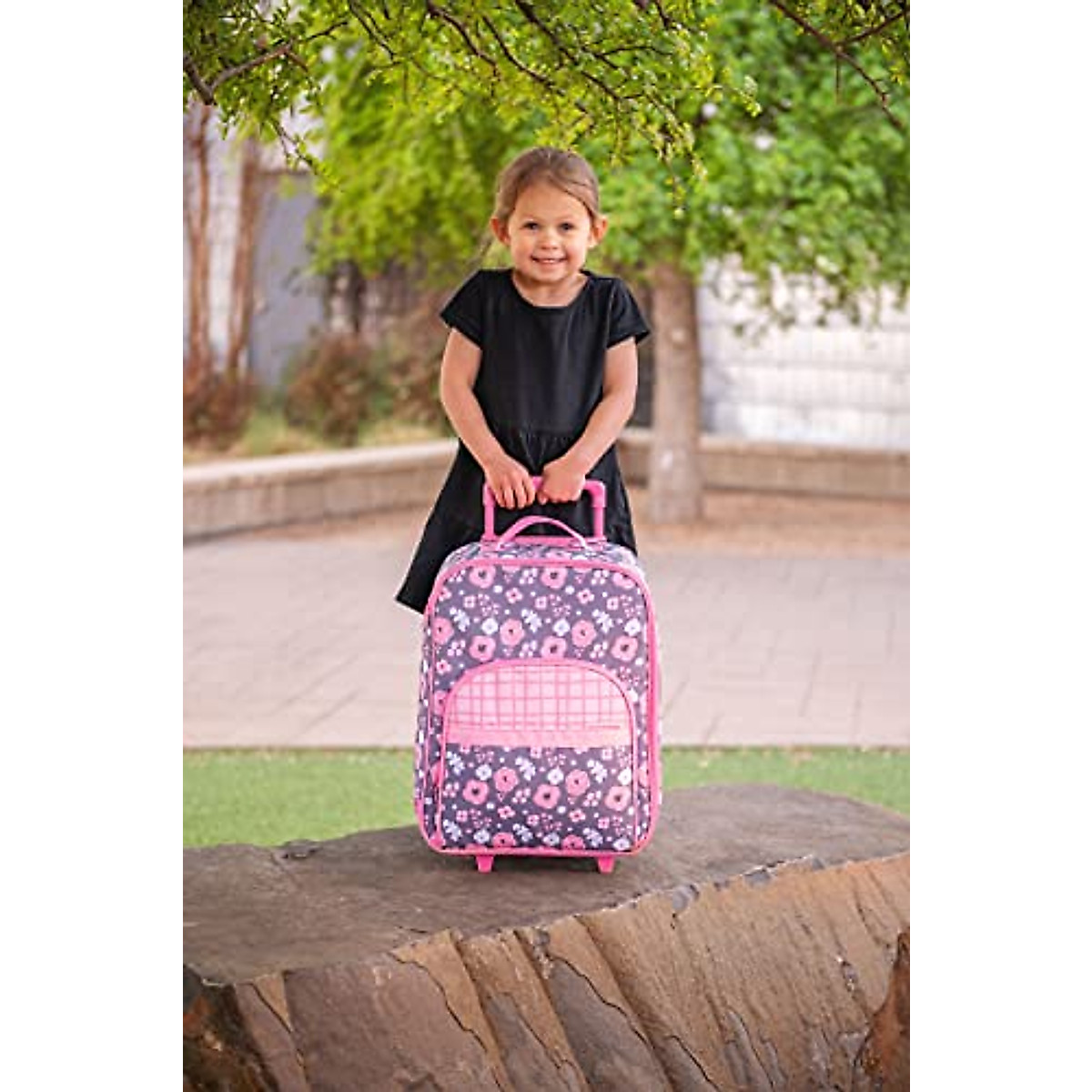 Stephen Joseph Kids' Luggage, Charcoal Flower