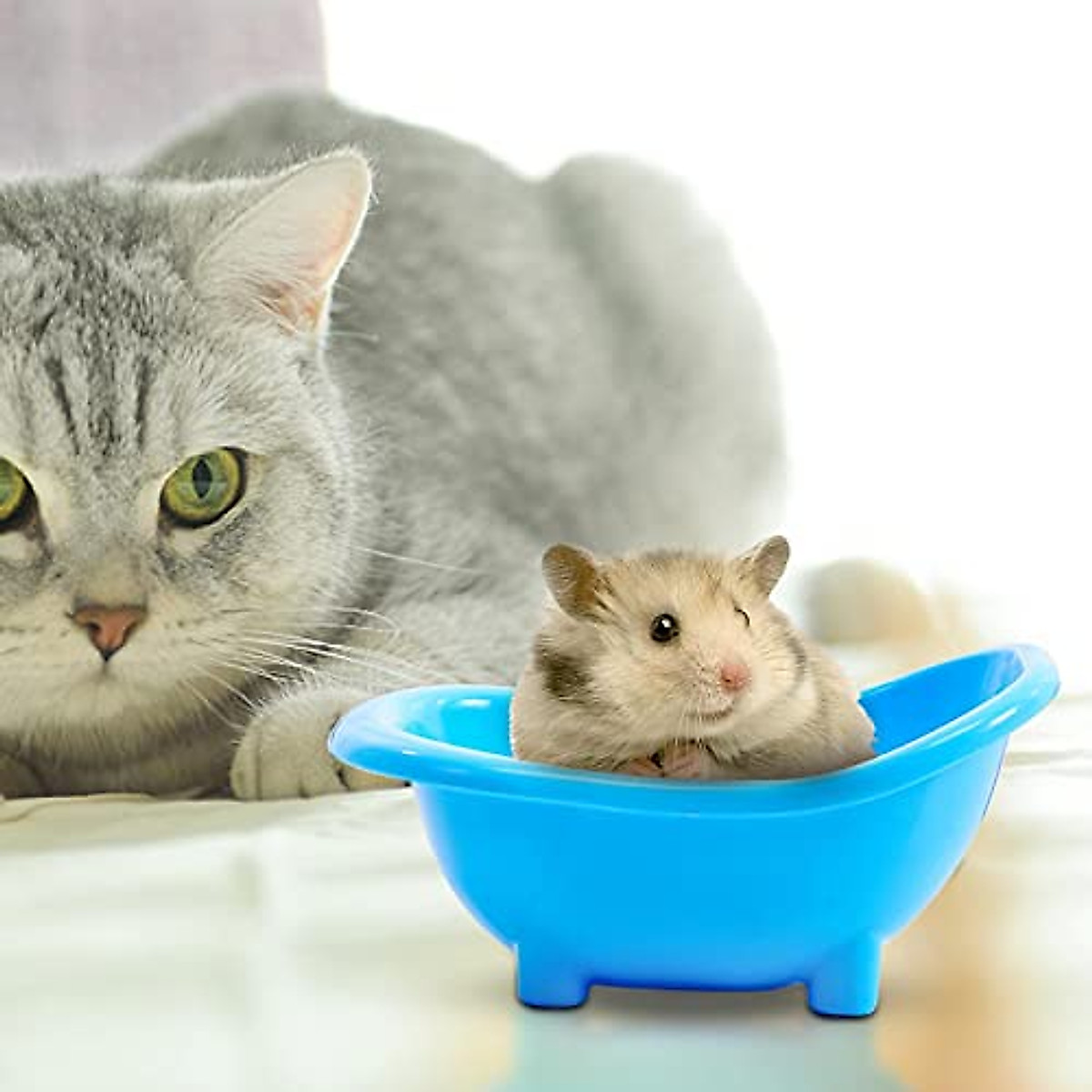 WeiLaiKeQi Hamster Bath Tub Small Nest Make Up Organizer Habitat House Soap Dish Bed Feeder Small Animal Pet Accessories