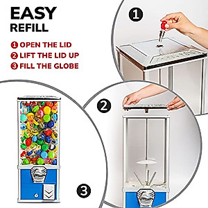 Vending Machine - Big Capsule Vending Machine - Prize Machine - Commercial Vending Machine for 2 Inch Round Capsules Gumballs Bouncy Balls - Blue