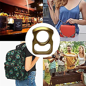 Brass Bottle Opener Solid and Durable - Personalized Pocket Keychain Easy to Carry, Opener for Vintage Beer Gifts for Men, Husband, Dad, Boyfriend（2.1x1.5x0.4inch）