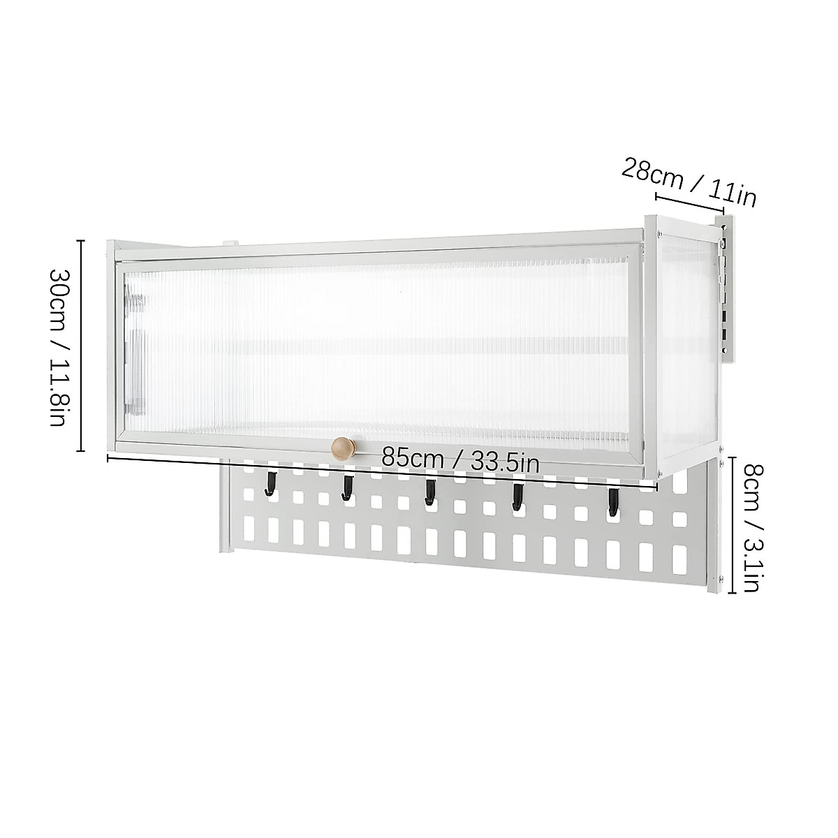 LiFuJunDong Flip Up Design Wall Cabinet, Metal Wall Mounted Cabinet with Up-Flip Door for Small Room, Sturdy Wall Mounted Storage Cabinet for Kitchen Dining Room, 85 * 28cm