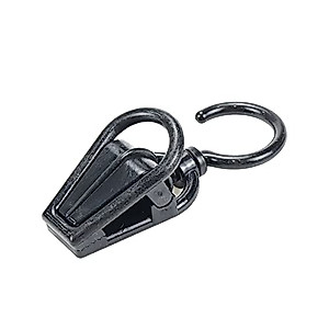 Bisbai 10 Pcs Hanging Hold Clips Portable Travel Hangers Clips Laundry Hooks Clip Home Swivel Laundry Clips Clothes Pins for Curtain Socks Towel Boot(Black)