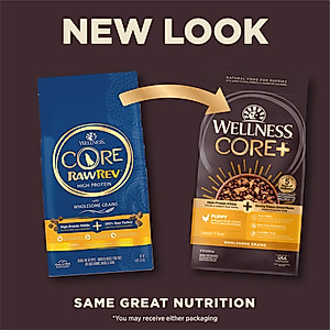 Wellness CORE+ (Formerly RawRev) Grained Dry Dog Food, Chicken with Freeze Dried Turkey, Puppy Recipe, 10 Pound Bag