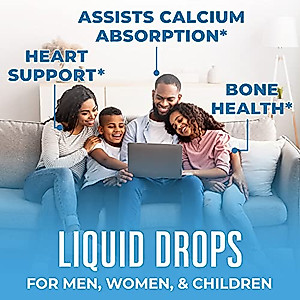 USDA Organic Vitamin K2 MCT Liquid Drops for Adults & Kids | 100 mcg K2 MK7 per serving + Organic MCT Oil | Vegan K2 Vitamin for Bone Health, Heart Health, Calcium Absorption | 1oz