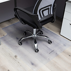 Mind Reader Office Chair Mat for Hardwood Floors, Under Desk Floor Protector, Rolling, PVC, 47" L x 35.25" W x 0.125" H, Clear
