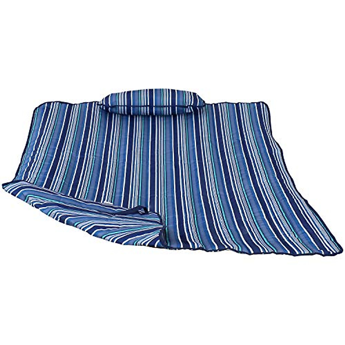 Sunnydaze Polyester Quilted Hammock Pad and Pillow Set Only - Durable Outdoor Rope Hammock Accessories - Replacement Hammock Pad - Breakwater Stripe