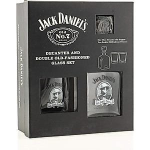 M. Cornell Cameo 3 Piece Decanter & Double Old Fashioned Glasses Set