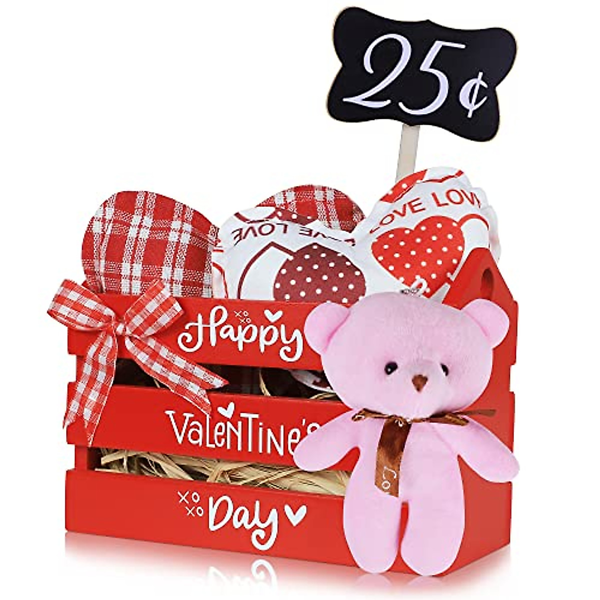 Valentines Day Decor Valentine Centerpiece Mini Wooden Crate Valentines Day Decoration, Valentine Gifts for Her Valentine's Day Farmhouse Decorations Tiered Tray Decor Mantel Shelf Decor