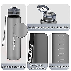 HITWAY 32 oz Sports Water bottle,BPA Free Drinks Water Bottles with Fruit Strainer,Leakproof Tritan BPA Free Non-Toxic Water Jug for Fitness,Gym,Sports,Outdoors,Cycling