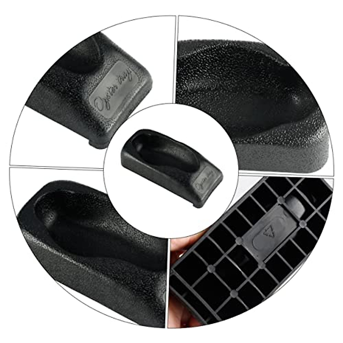 HOLIDYOYO 2pcs Oyster Seat Oyster Shucking Oyster Trays Seafood Shucking Clamp Oyster Stand Holder Shucker Tool Kitchen Utensils Holder Oyster Knife Shucker Oyster Opener Clamp Pan Black Pvc