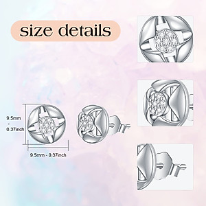 CTIEIP 1/10cttw Real Diamond Studs Earring,Sterling Silver Simple Earrings with Diamonds for Women(G-H Color, I2-I3 Clarity)