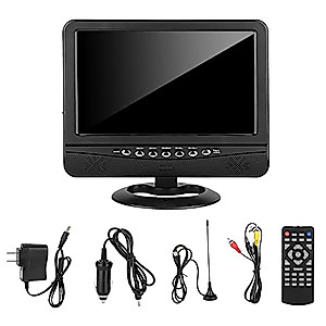 SWEDEN Portable 9 Inch Car Analog TV Player LCD Color Screen Radio Mini Digital Wide Viewing Video Player Monitor-US Plug