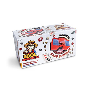 Premium Manual Card Shuffler 2 Deck With Hand Crank, Card Shuffling for UNO, Poker Games, Blackjack, Rummy, Phase 10, Skip-Bo and All Your Favorite Card Games; Poker Card Shuffler Manual
