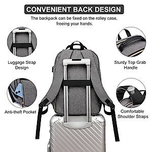 Knitting Bag Backpack, Crochet Bag Tote, Large Yarn Storage Tote Bag with USB Charging Port, Yarn Holder Case for Carrying Projects, Knitting Needles, Yarn Supplies, Grey