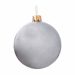 1 Set Outdoor Inflatable Toys, Giant Inflatable Christmas Ball, Bright Color Xmas Inflatable Decorated Ball, Outdoor Christmas Inflatable Balloons, Yard Decorative Balloon for Party Silver 75cm