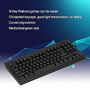 Portable RGB Gaming Mechanical Keyboard,Rainbow LED Backlit Keyboard,Wired Gaming Keyboard,N‑Key Rollover Suspension Keycap,87 Keys RGB Gaming Keyboard for PC Computer Gamer