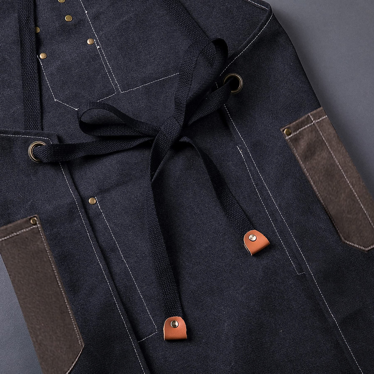 MYLTW Adjustable Chef Apron for Women Men,Waterdrop Oil Resistant Cooking Kitchen Work Gardening Aprons with Large Pockets,Canvas