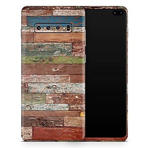 DesignSkinz Vintage Wood Planks Protective Vinyl Decal Wrap Skin Cover Compatible with The Samsung Galaxy S20 (Screen Trim & Back Glass Skin)