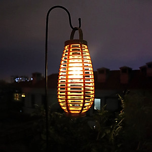 Solar Hanging Lantern Waterproof Outdoor – YQLEPIN 2 Pack Solar Garden Lights Waterproof Decorative with Two Hooking, Edison Blub Solar Outdoor Table Lanterns for Porch.(Yellow)