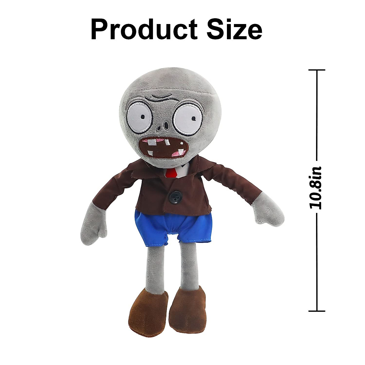 Maikerry 1 PC PVZ Zombies Plush Toy Brown Coat Normal Zombies Toys,Halloween Christmas Birthday Decoration Zombie Plush Doll