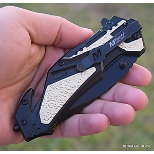 8.25 Inch Mtech Tactical Stainless Steel Open Folding Pocket Knife With Clip Outdoor Survival Hunting Knife for Camping by Survival Steel