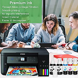 OFFICENTER 10 Pack T502 502 Ink Refill Bottles for Ecotank ET-2760 ET-4760 ET-2750 ET-3760 ET-2850 ET-15000 ST-4000 ST-2000 ET-3710 ET-3850 ET-3750 ET-4850 ET-3830 ET-4750 ET-2700 ST-3000 Printer