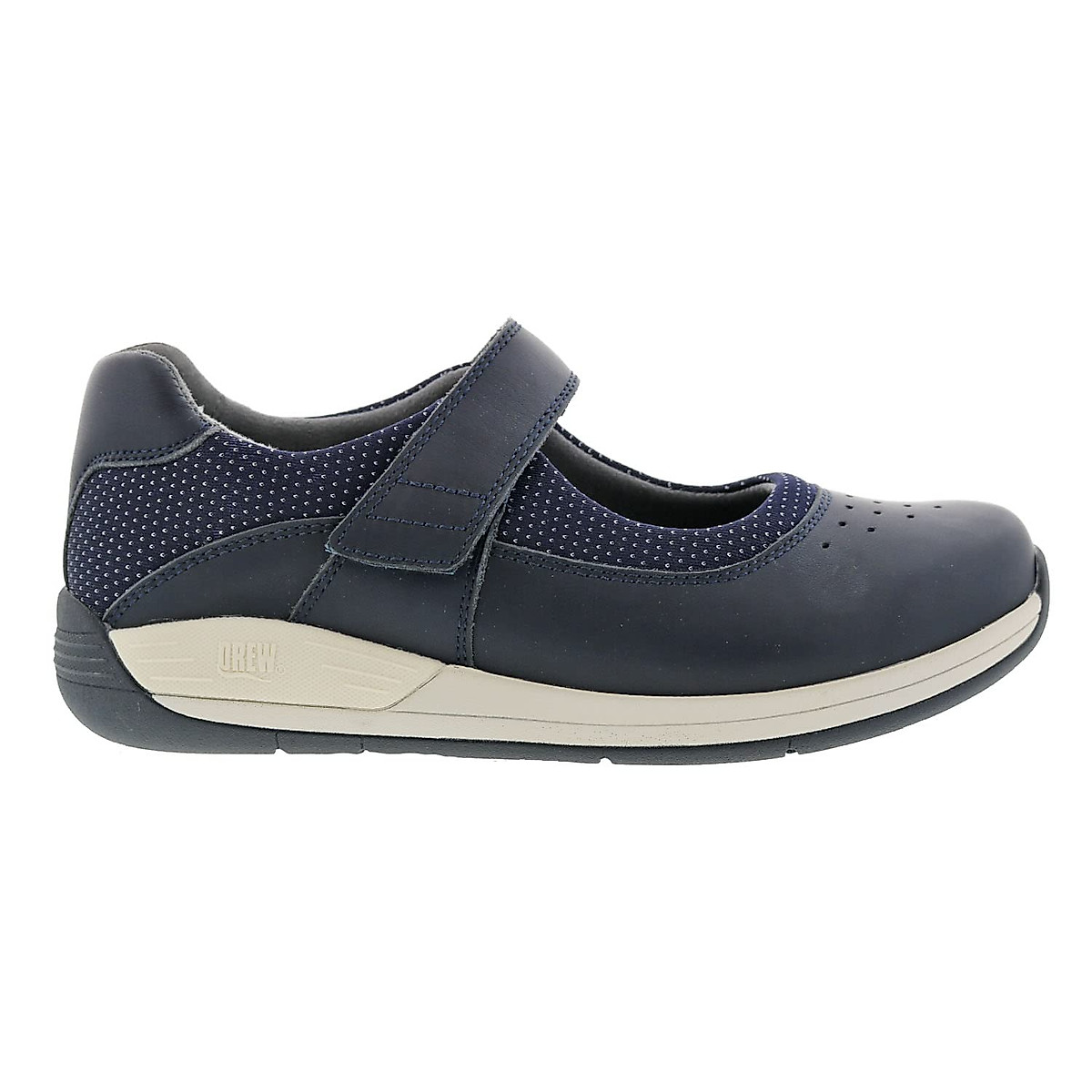 Drew Trust, Womens Velcro Mary Jane Orthopedic Comfort Shoe, Navy Leather, 10.5 Wide (D)