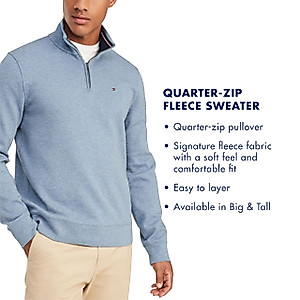 Tommy Hilfiger mens Bill Qz Mock Sweatshirt, Tommy Captain, Medium US