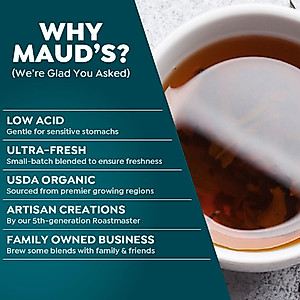 Maud's 8 Blend Organic Tea Pods Variety Pack, 48 ct, 8 Assorted Flavors, Recyclable Single Serve Tea Pods –100% Gourmet Blended Tea Leaves, Compatible with Keurig K Cups Maker