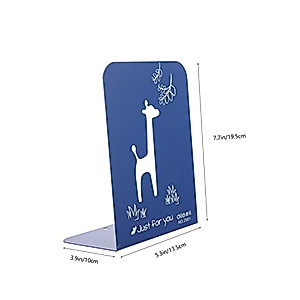 Operitacx 8 Pcs Book Stand Office Decor Office Bookshelf Desktop Decor Metal Bookstand Books Support Convenient Book Ends File Book Stands Study Book Organizer Crafted Book Stands Iron Blue