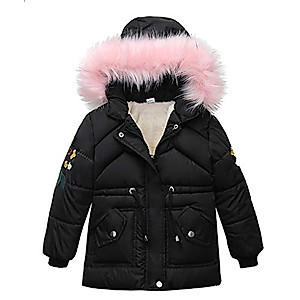 EnJoCho Baby Toddler Boys Girls Winter Jacket Coat Warm Clothes 2-7 Years Old Kids Fashion Long Sleeve Hoodie Outerwear (Black, 4-5 Years)