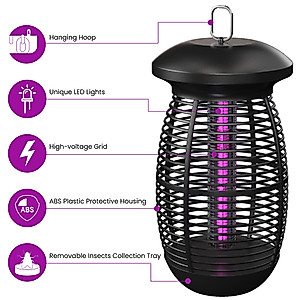 Pest Sniper Bug Zapper Indoor Outdoor, Electronic Mosquito Zapper Fly Zapper,Works for Mosquitoes, Gnats, Aedes, Midges, Moths, Fruit Flies, Wasps and Other Flying Insects