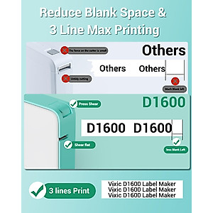 Vixic Label Maker Machine with Tape D1600 Label Maker Bluetooth Label Printer Sticker Maker for Phone Labeler Machine with Multiple Templates for Home, Office, School, Storage, Kitchen, Gift Labeling