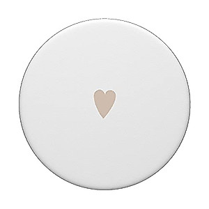 Sand / Beige / Tan Hand Drawn Heart Minimalist Love PopSockets Standard PopGrip