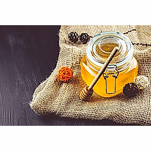 Honey Dipper Wooden Stick- Honey Dipper Honeycomb Stick Honeycomb Spoon Charcuterie Utensils Honey Spoon Honey Server Honey Stirrer Honey Wooden Dipper 6 Inch Wedding Party Gift Craft 1 Piece