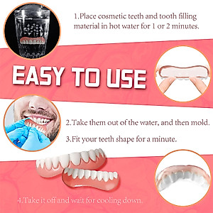 Veneers Teeth for Women, 2PCS Temporary Fake Teeth for Women and Men, Nature and Comfortable Veneers to Regain Confident Smile 2PCS