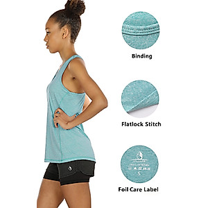 icyzone Workout Tank Tops for Women - Racerback Athletic Yoga Tops, Running Exercise Gym Shirts(Pack of 3)(M, Black/Granite/Green)